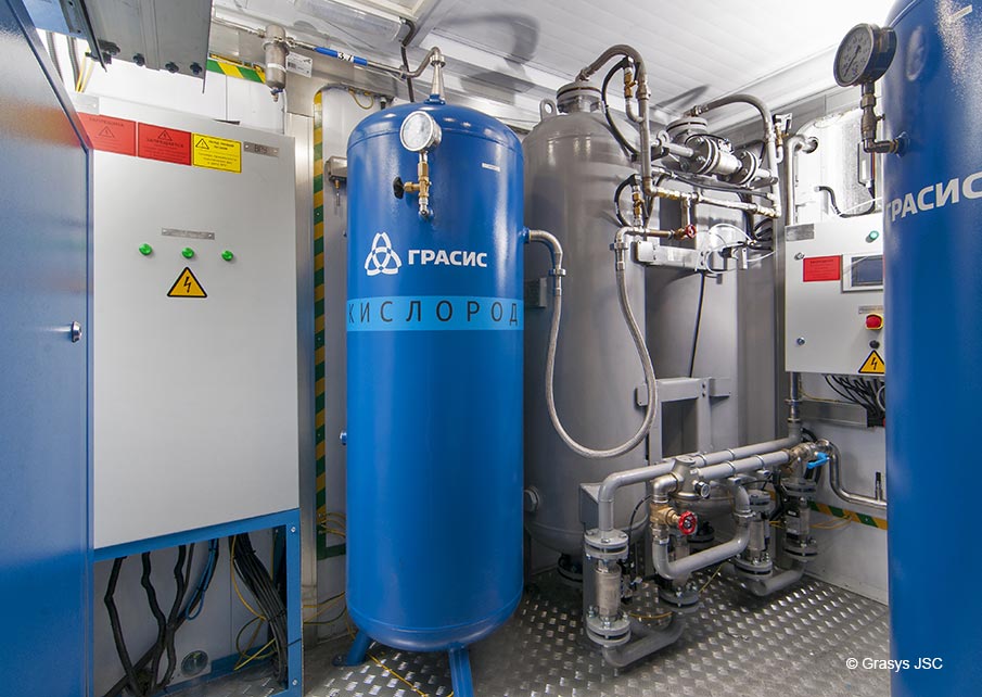 Serial mobile oxygen stations - site GRASYS JSC