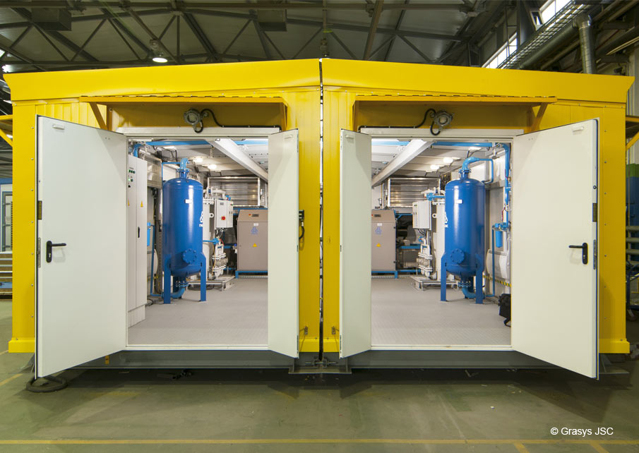 Projects - Skid-mounted air compressor plant - Suzun JSC - site GRASYS JSC